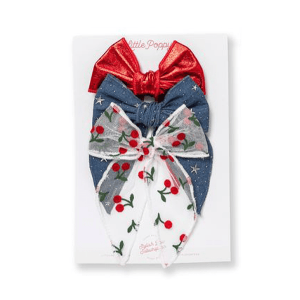 Little Poppy Co The Cherry Bow Clip Set | Baby Riddle