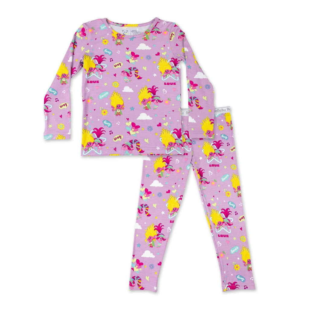 Bamboo Long Sleeve Pajama Set - Pink Trolls Music | Baby Riddle