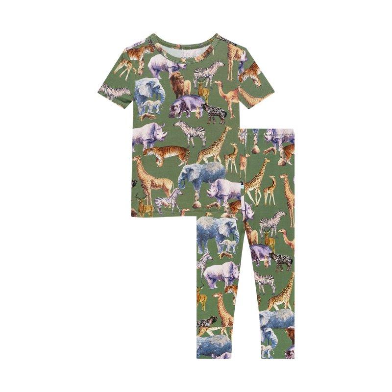 Posh Peanut Boy s Bamboo Short Sleeve Pajama Set Posh Safari