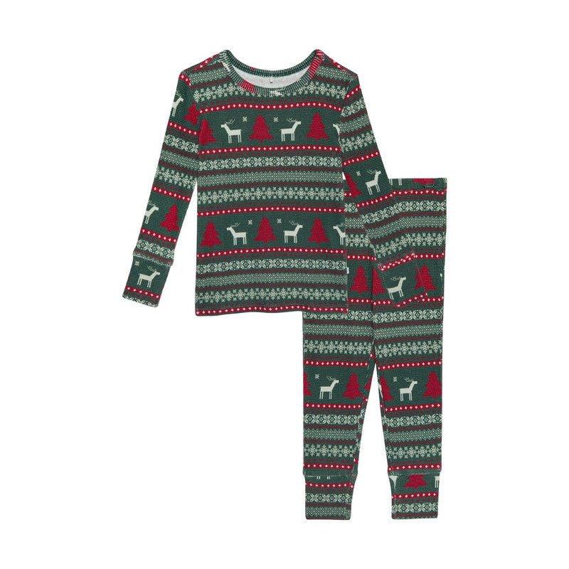 Posh Peanut Bamboo Long Sleeve Pajama Set Holiday Fair Isle