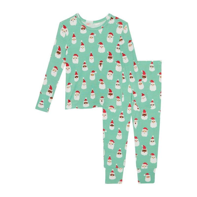 Posh Peanut Bamboo Long Sleeve Pajama Set Santa Medley