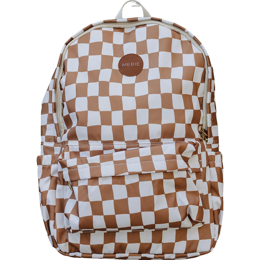 Rust Wavy Checkered Backpack - Large | baby riddle