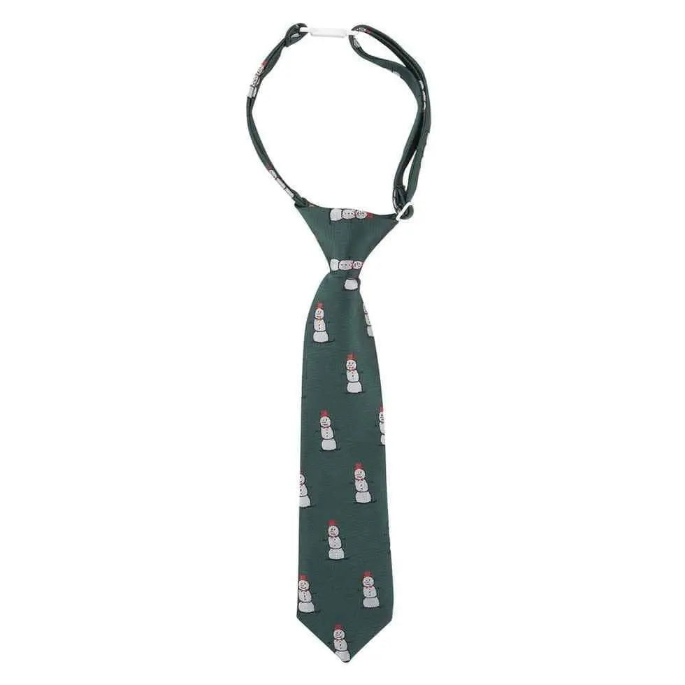 Andy and Evan Green Snowman Tie | Baby Riddle