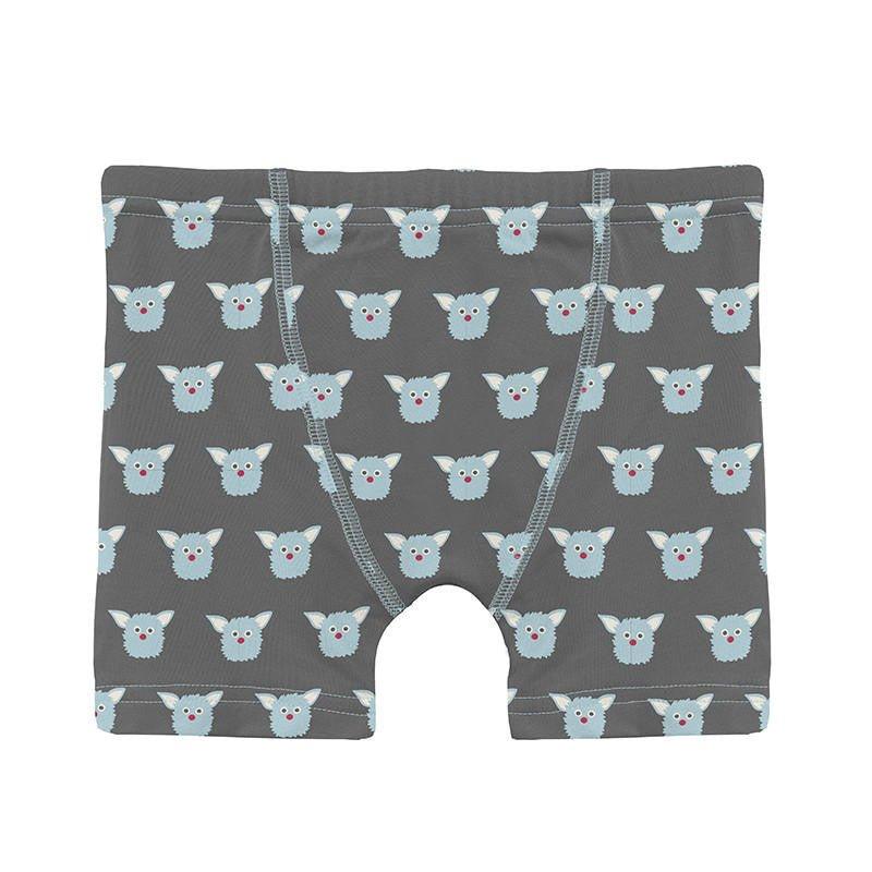 Kickee Pants Boy's Bamboo Boxer Brief - Pewter Furry Friends