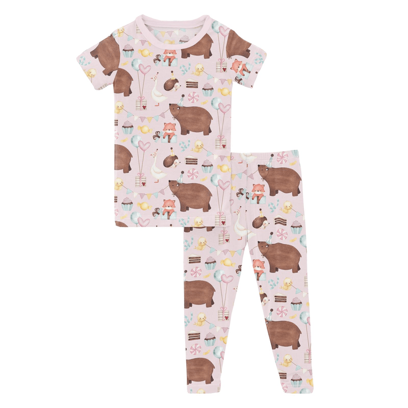Kickee Pants Pajama Set - Shrinking Violet Forest Party