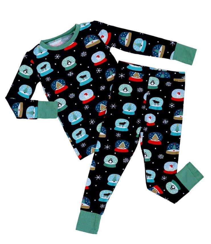 Kiki and Lulu Bamboo Long Sleeve Pajama Set Snow Globe