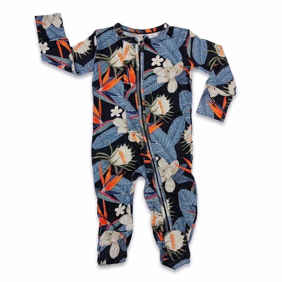 Muse Threads Bamboo Footie with Zipper Cool Tropics