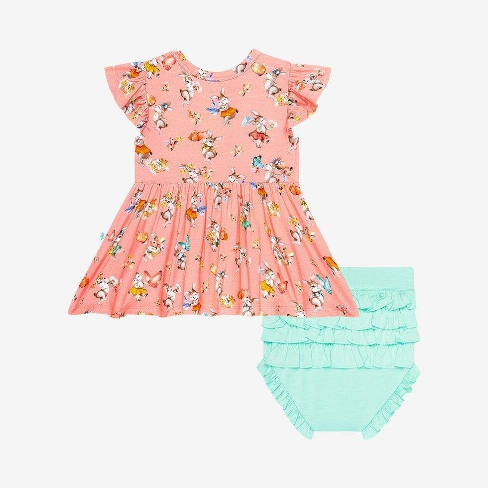 Posh Peanut Bamboo Girl's Henley Peplum Top & Bloomer Set - Betty ...